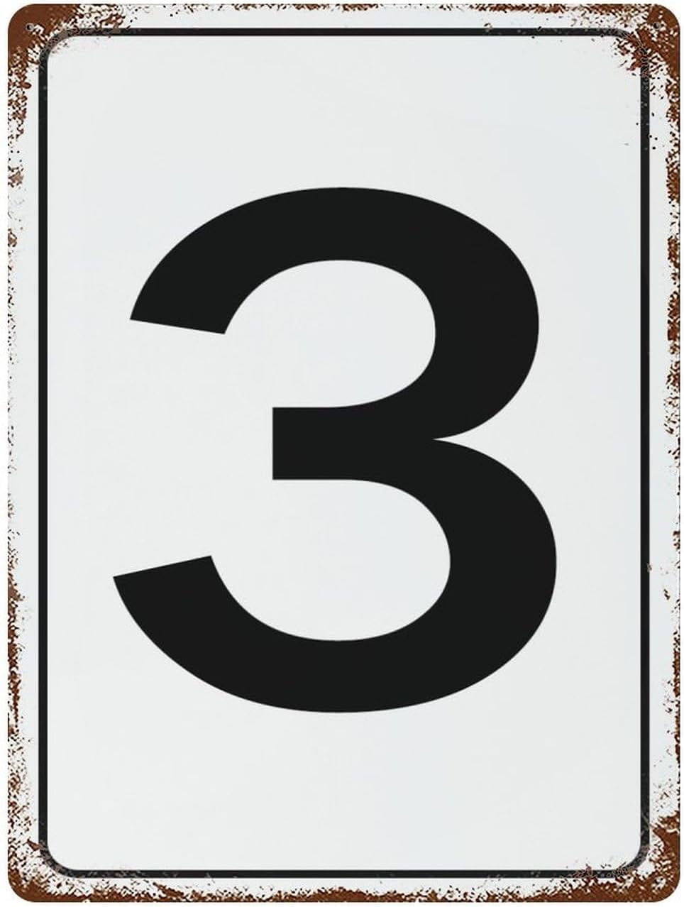 Custom Metal Tin Sign Number Signs 3 Wall Poster Metal Plaque Numbered ...