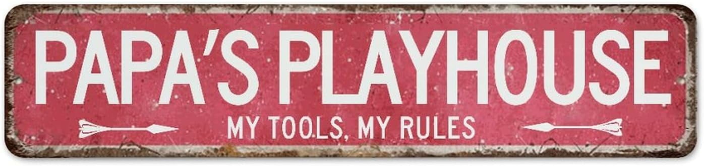 Custom Metal Tin Sign Papa's Playhouse My Tools My Rules Wall Decor ...