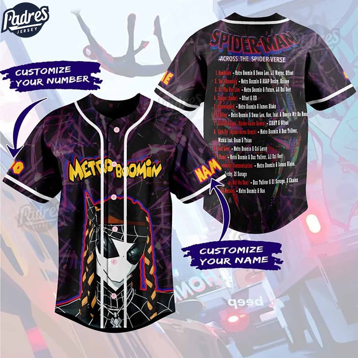 Custom Metro Boomin Spider-Man Baseball Jersey Style - Walmart.com