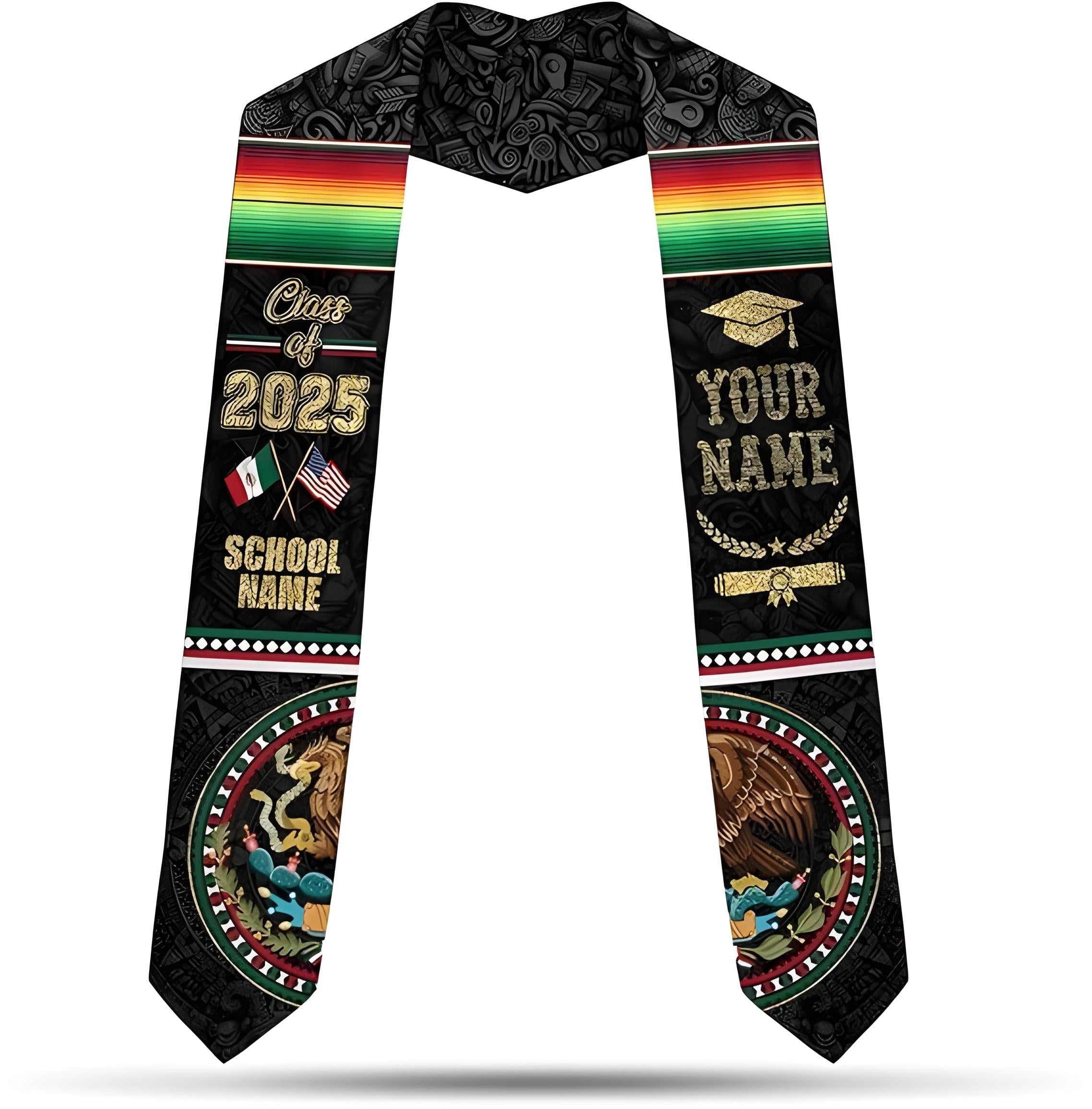 Custom Mexican Graduation Sash, Mexican Flag Graduation Stole, Mexican ...