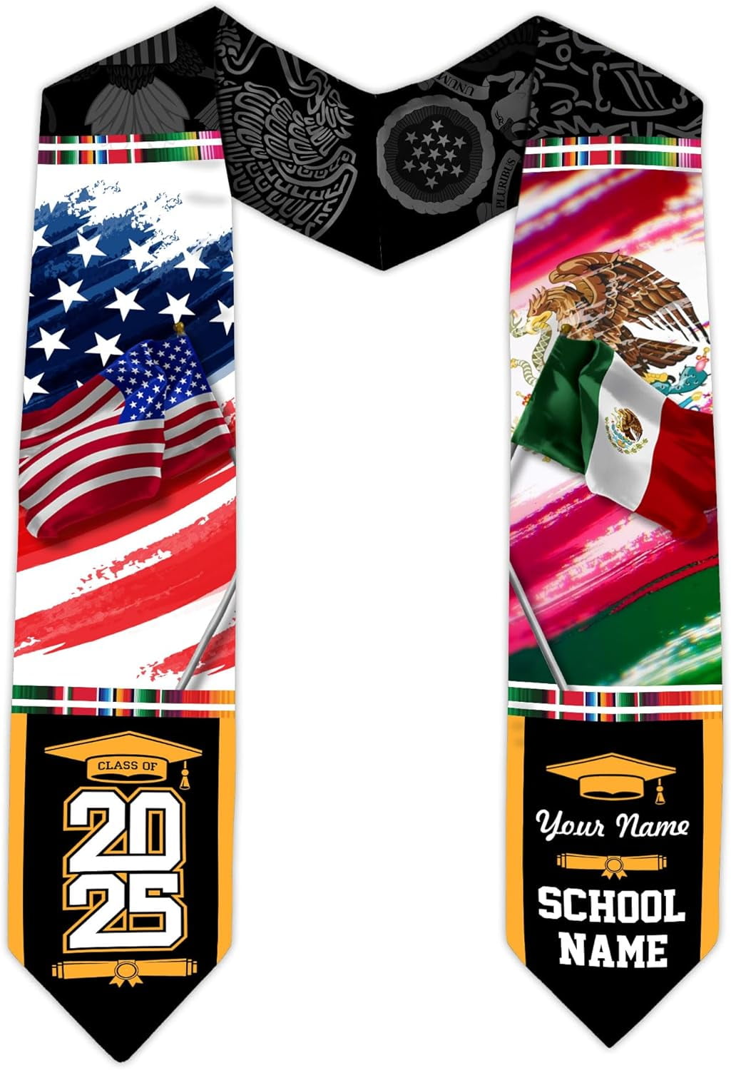 Custom Mexican Graduation Sash, Mexico Graduation Stole Customize Photo ...
