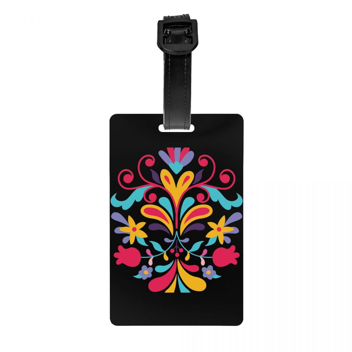 Custom Mexican Otomi Bird Luggage Tag Privacy Protection Animal ...