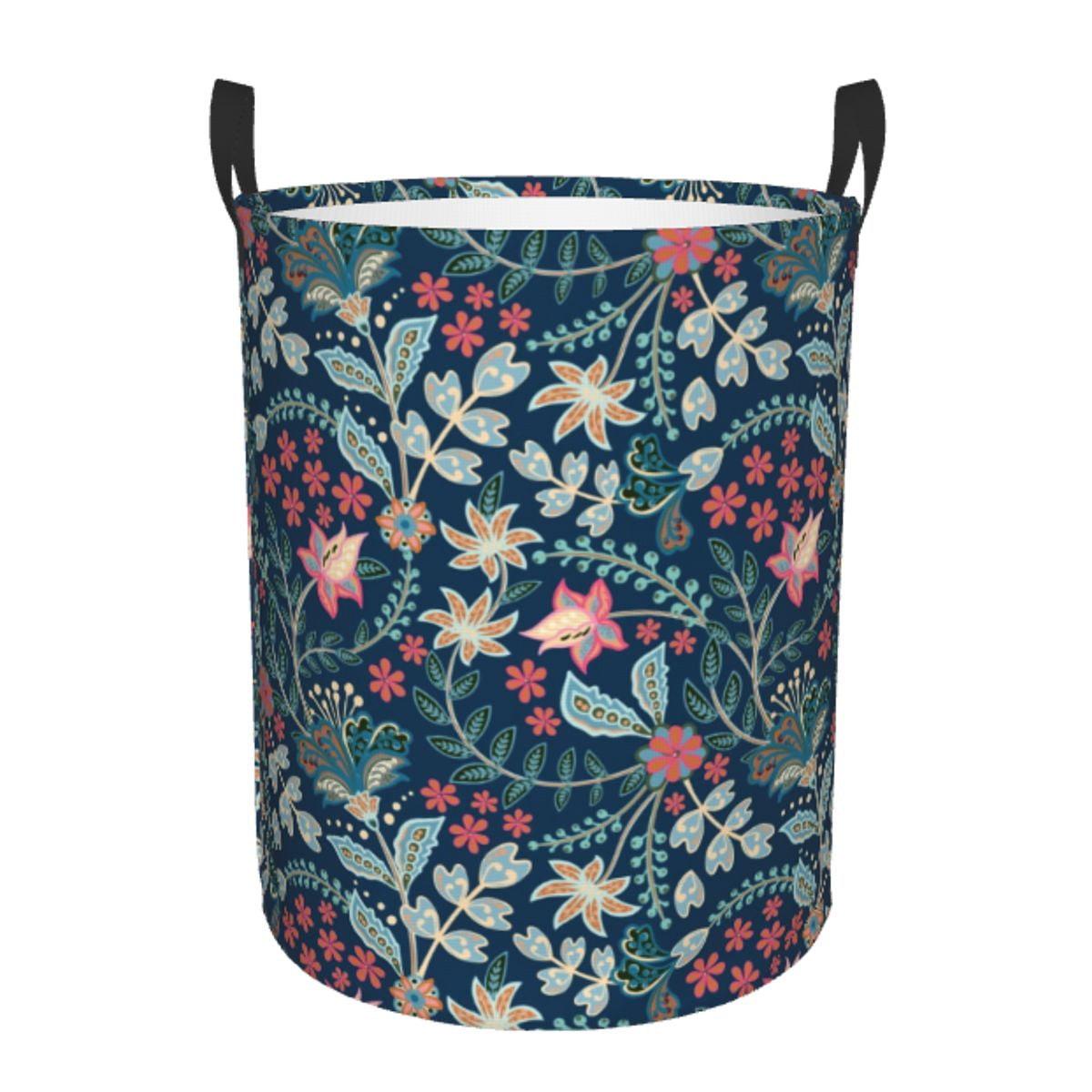 Custom Mexican Otomi Viva Laundry Basket Foldable Mexico Flowers ...