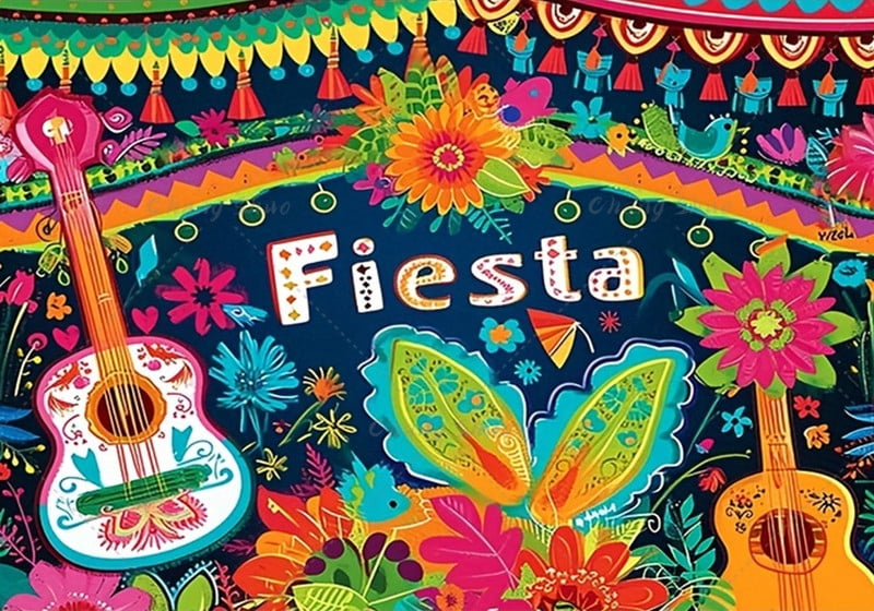 Custom Mexican style theme backdrop cloth carnival party cake table ...
