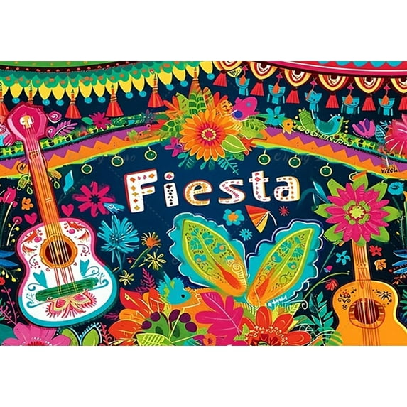 Custom Mexican style theme backdrop cloth carnival party cake table ...