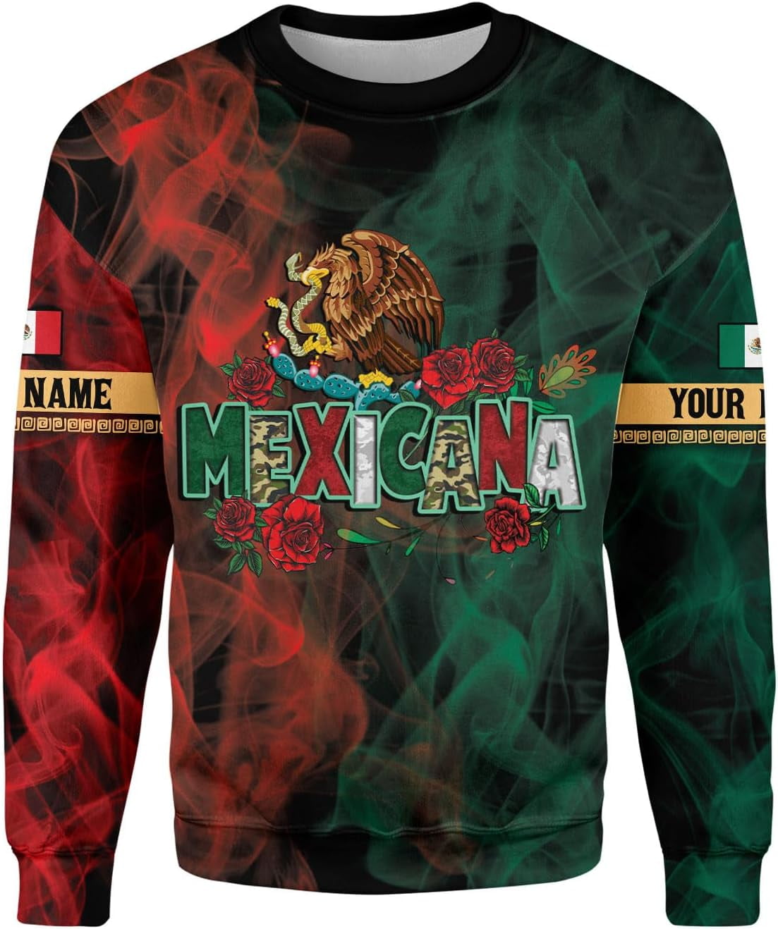 Custom Mexico Shirts Personalized Name Mexican 3D Flag Shirt for Men ...