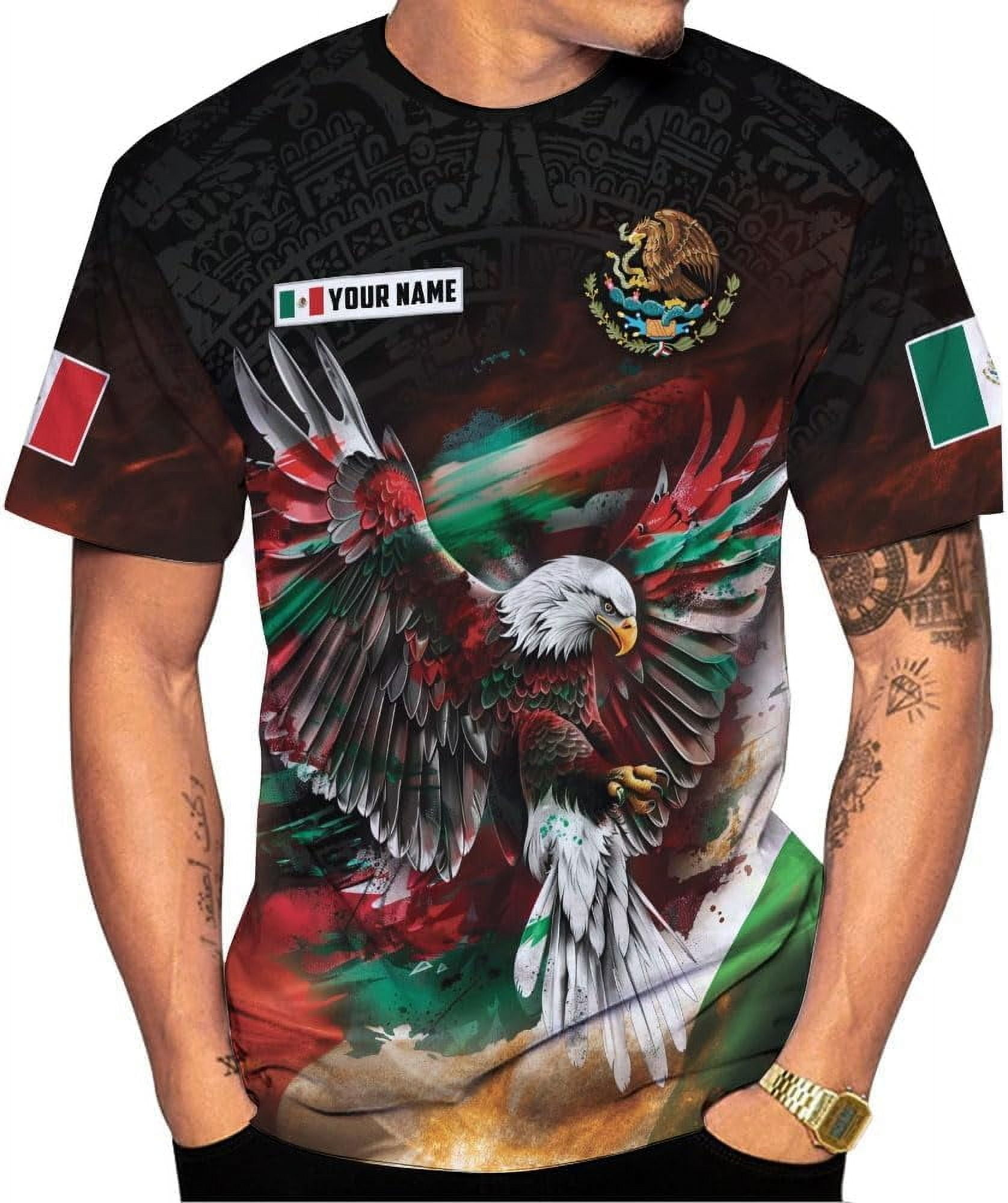 Custom Mexico Shirts Personalized Name Mexican 3D Flag Shirt for Men ...