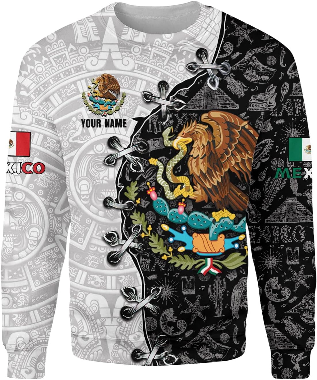 Custom Mexico Shirts Personalized Name Mexican 3D Flag Shirt for Men ...