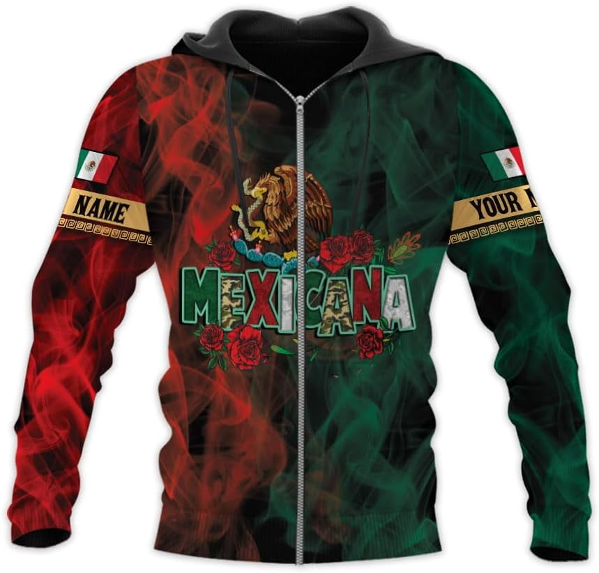 Custom Mexico Shirts Personalized Name Mexican 3D Flag Shirt for Men ...