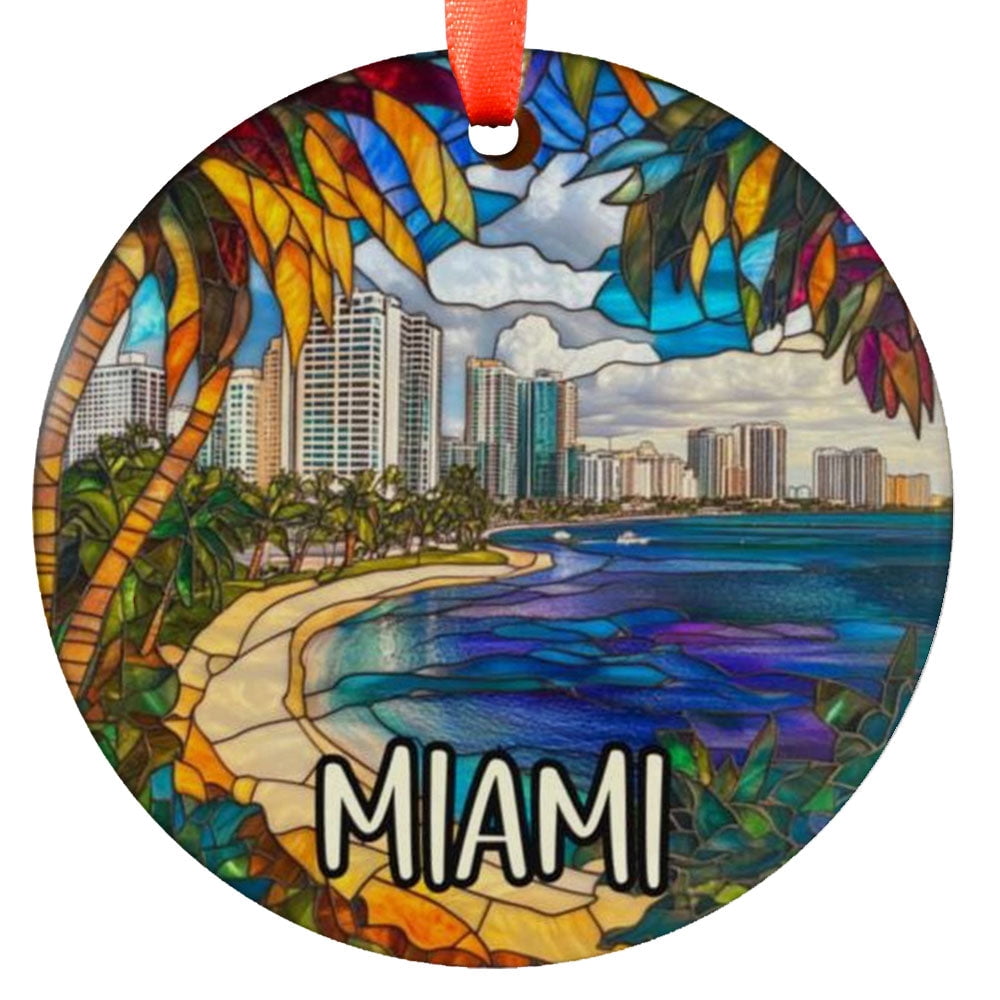 Custom Miami Ornament |Faux |Unique Florida Souvenir |Vacation Travel ...