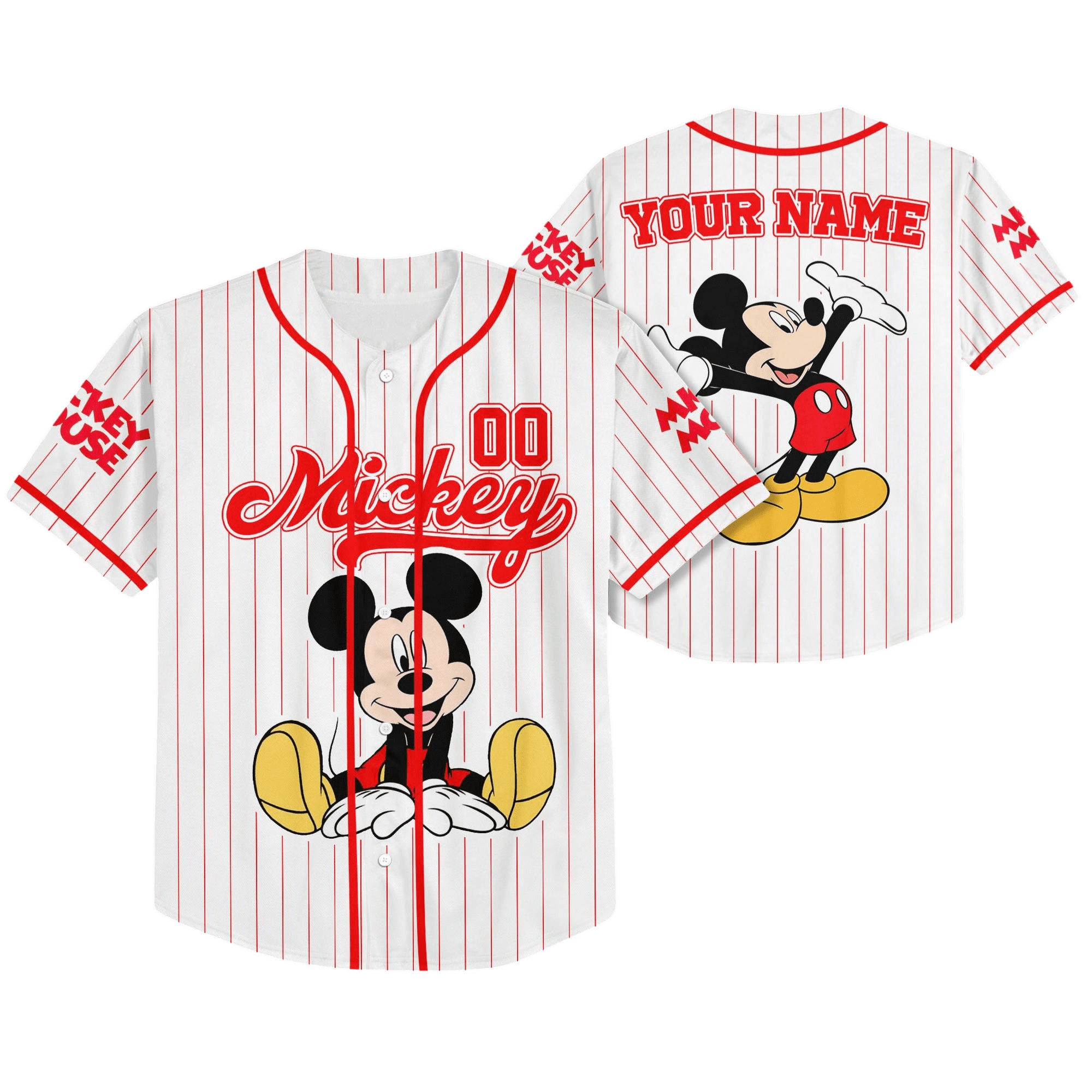 Custom Mickey Mouse Baseball Jersey, Disney Mickey Mouse Jersey, Family ...