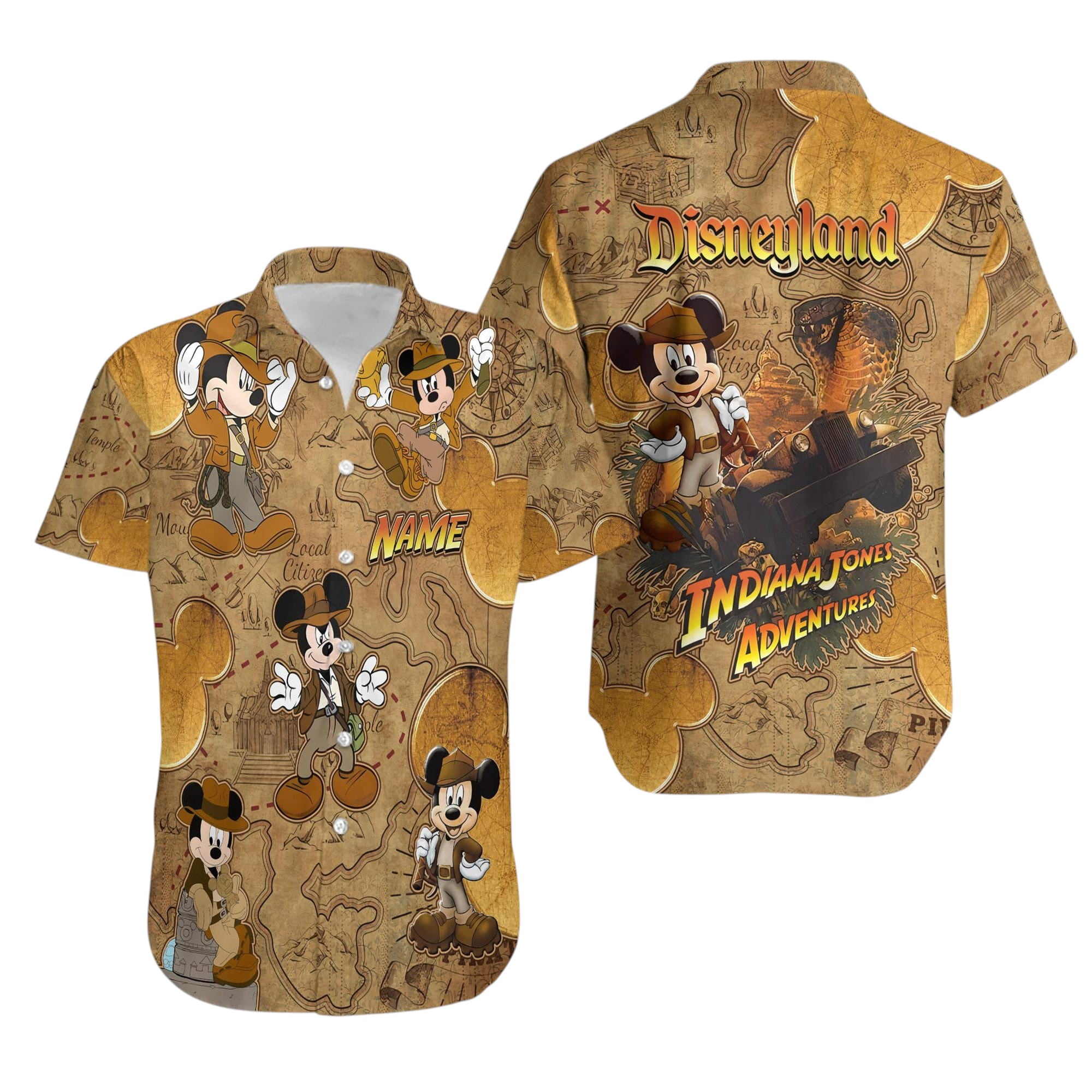 Custom Mickey Mouse Indiana Jones Hawaiian Shirt, Disneyland Summer ...