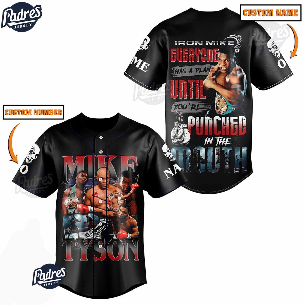 Custom Mike Tyson Baseball Jersey - Walmart.com