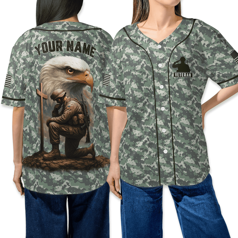 Custom Military Veteran Baseball Jersey – Personalized Soldier Memorial ...