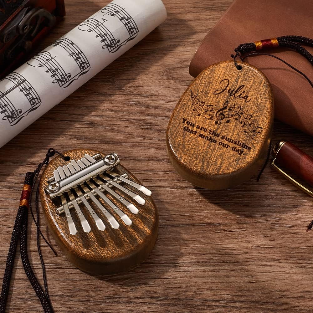 Custom Mini Kalimba Thumb Piano 8 Key with Your Name & Text, Portable ...