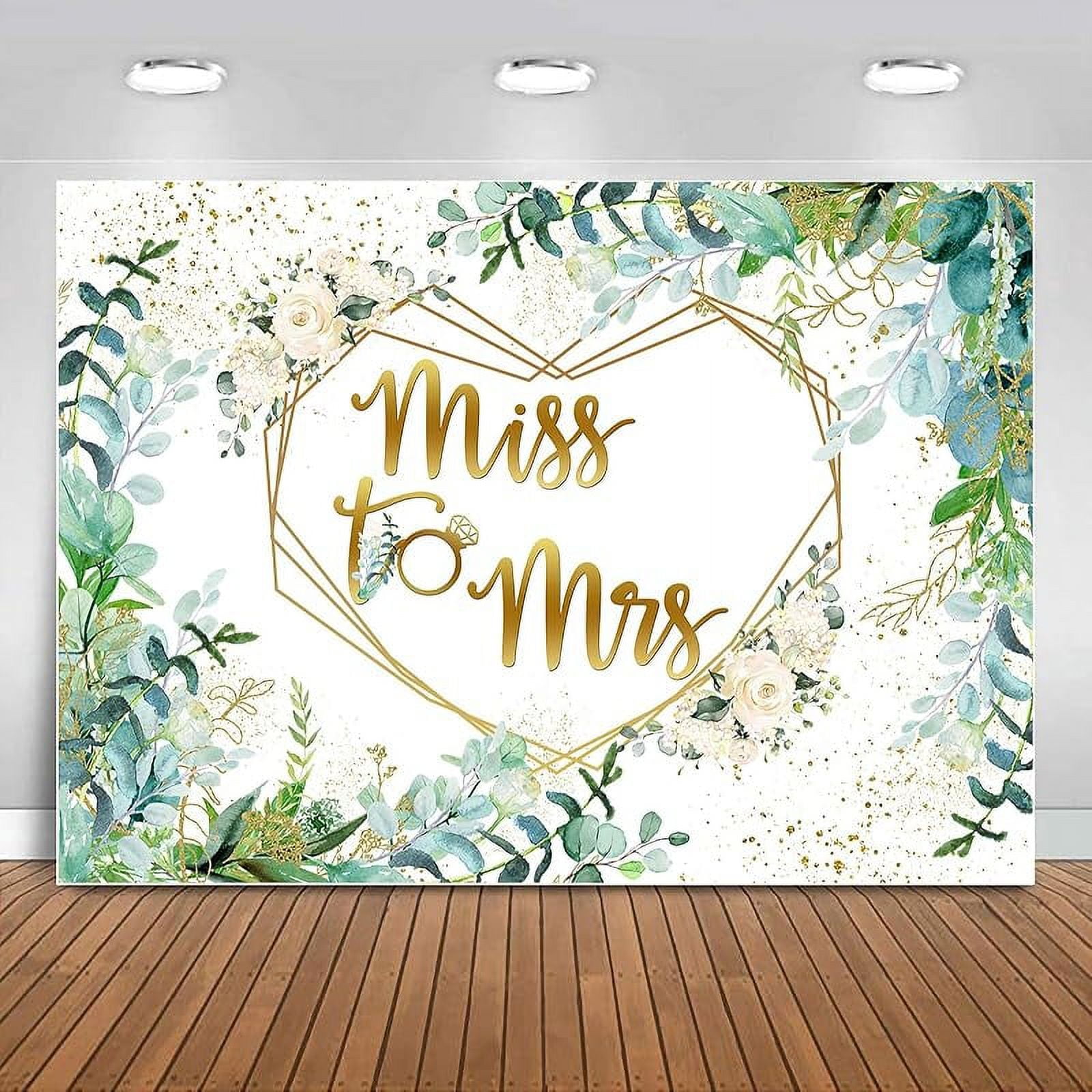 Custom Miss to Mrs Backdrop Bridal Shower Party Decorations Green ...