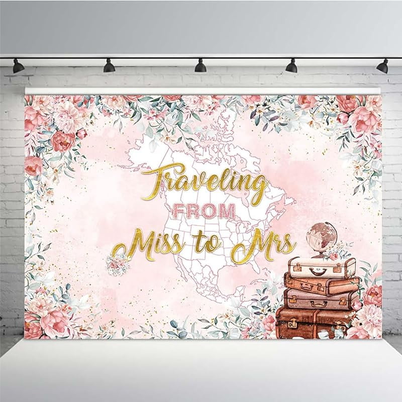 Custom Miss to Mrs Backdrop Bridal Shower Traveling from Miss to Mrs ...