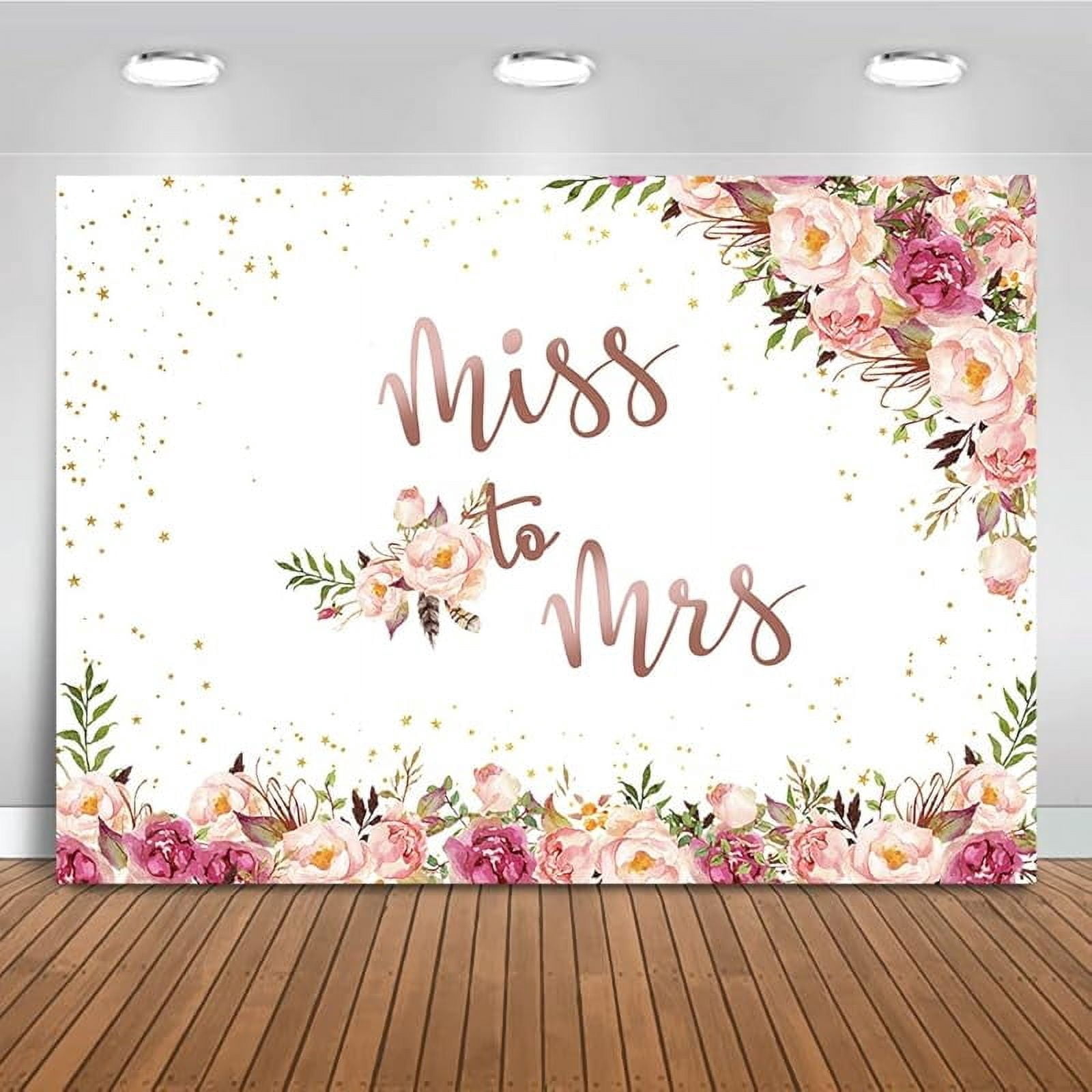Custom Miss to Mrs Wedding Backdrop Rose Gold Floral Bridal Shower ...
