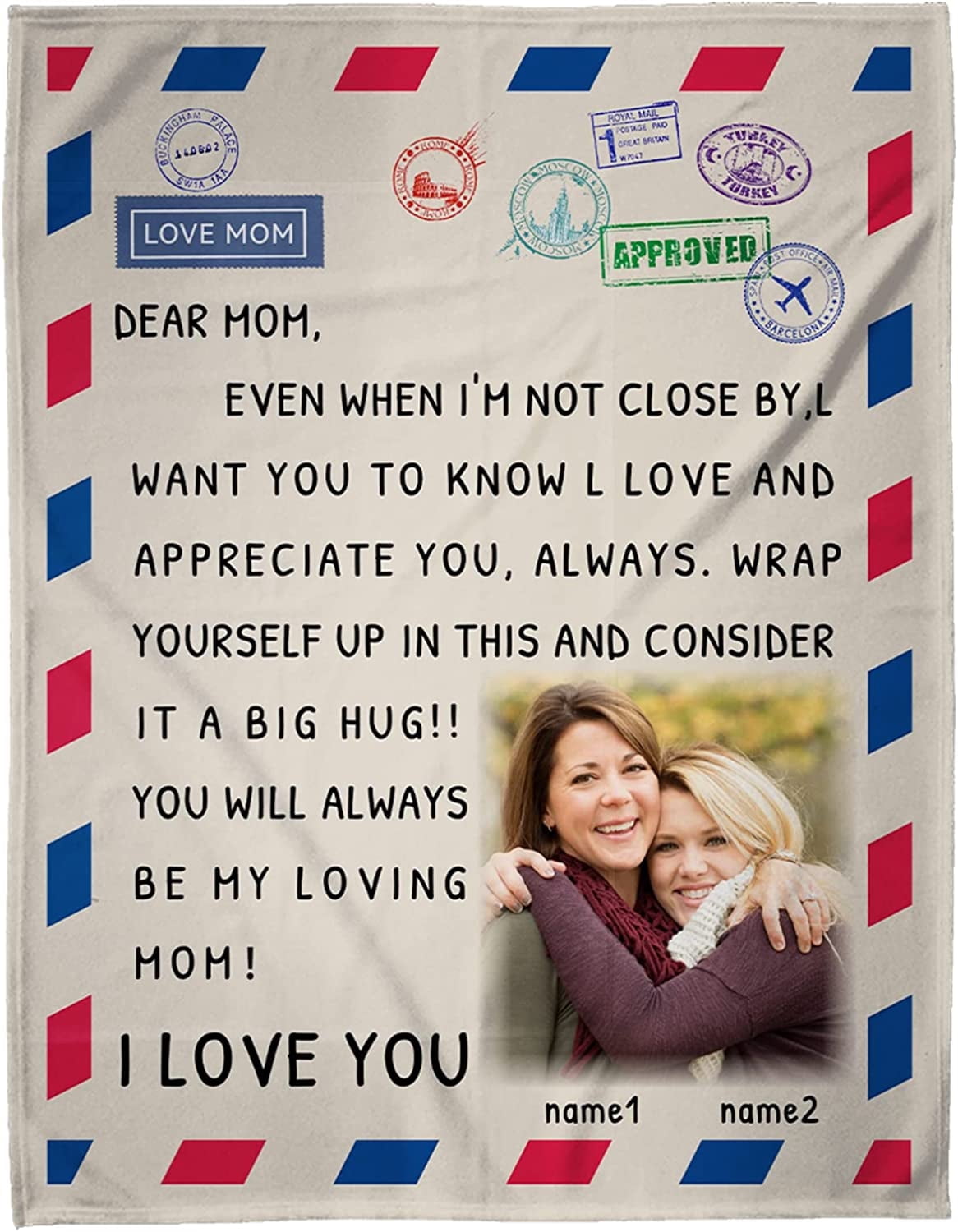 Custom Mom Blanket with Picture & Names Change, Gifts for Mom, Unique ...