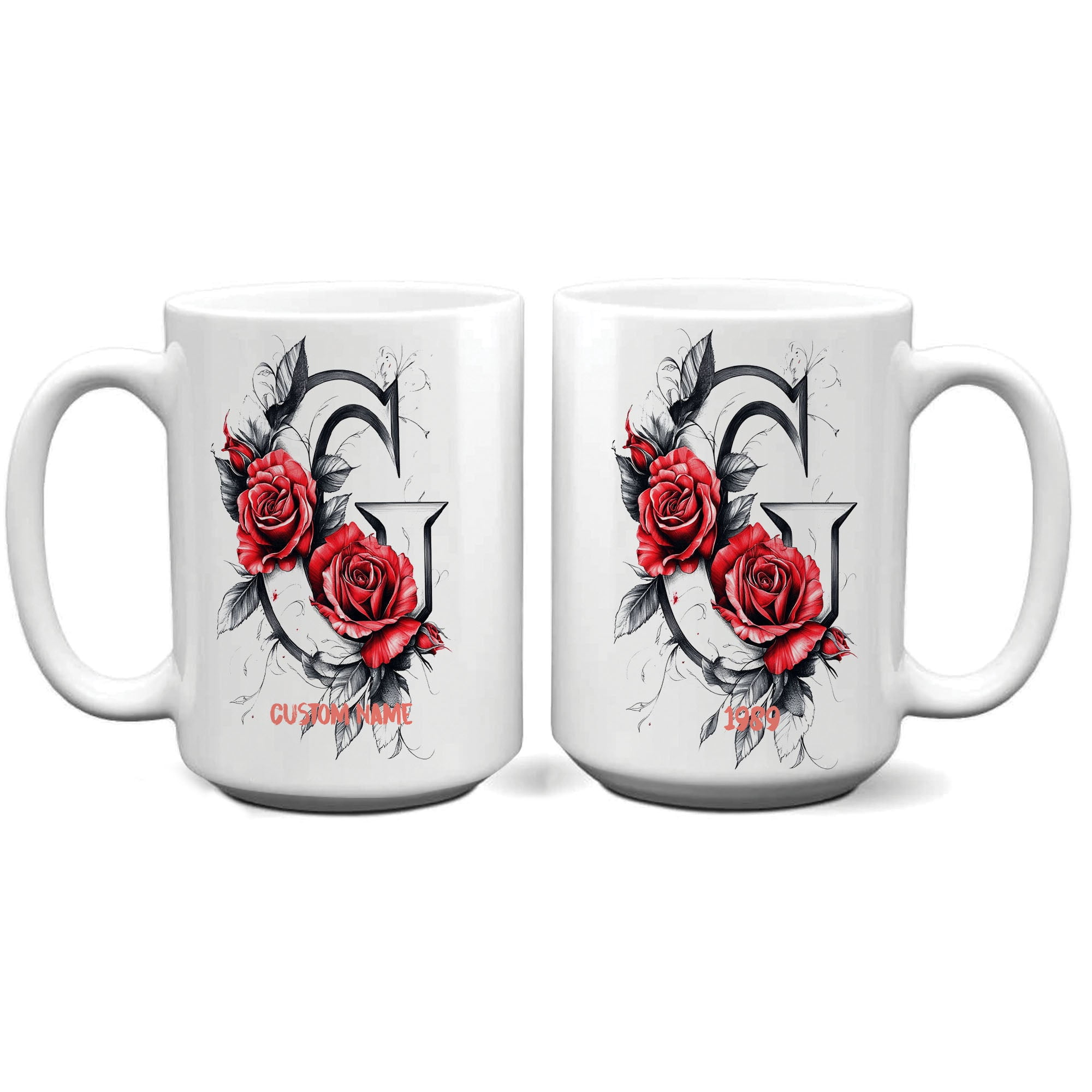 Custom Monogram Coffee Mug with Letter G for Women – Personalized ...
