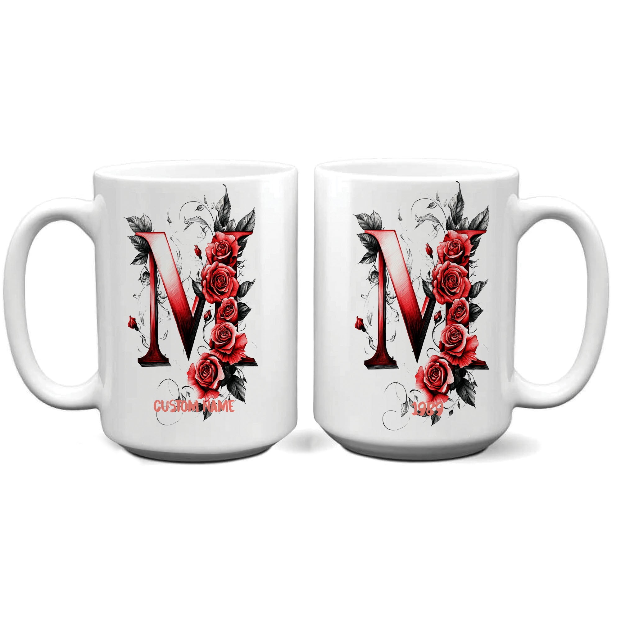 Custom Monogram Coffee Mug with Letter M for Women – Personalized ...