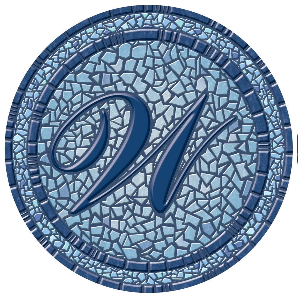 Custom Monogram Decorative Pool Art - Mosaic Pool Mat - Easily Decorate ...