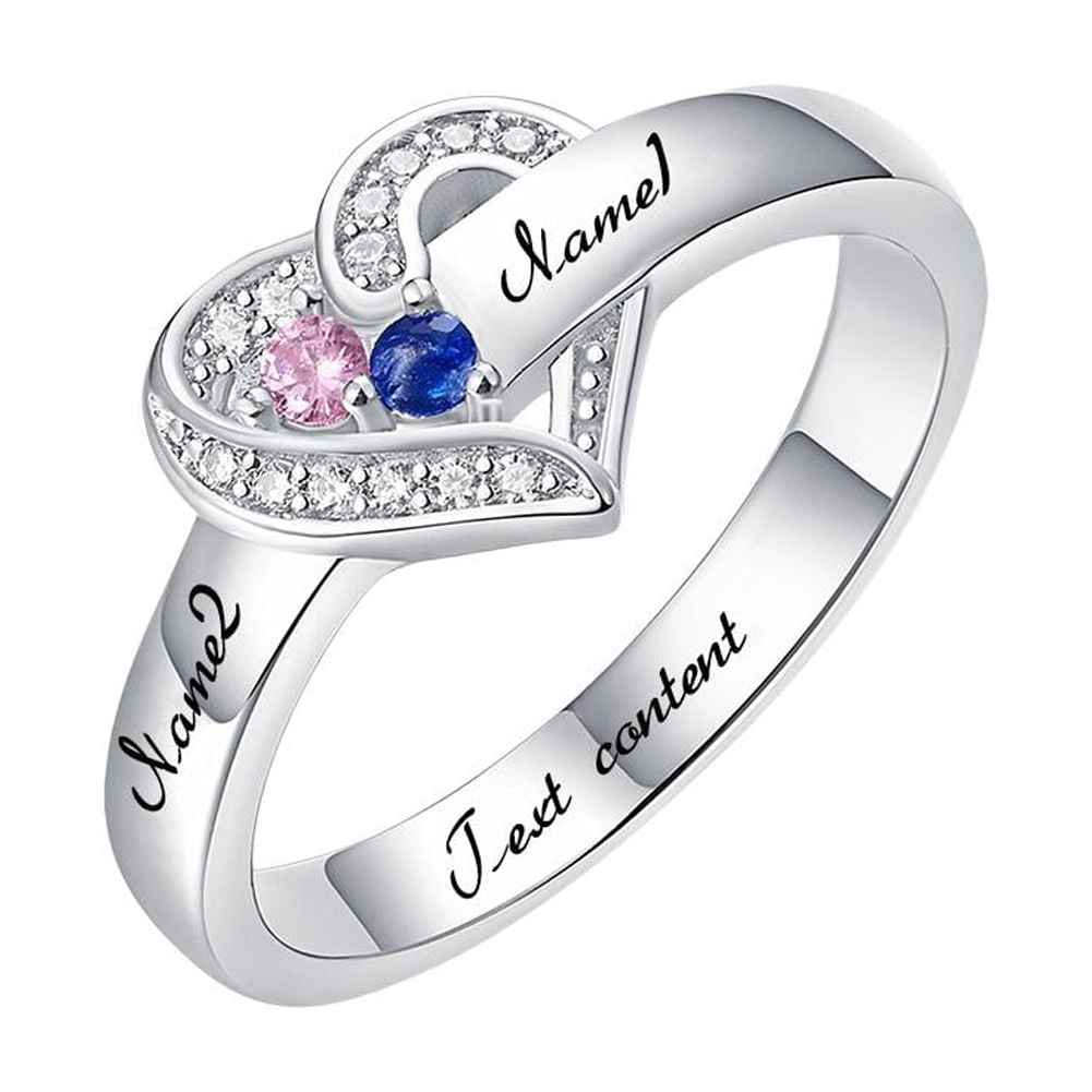 Custom Mother's Rings with 1-8 Names, Engraved Mom or Grandma Family with Birthstones and Name ...