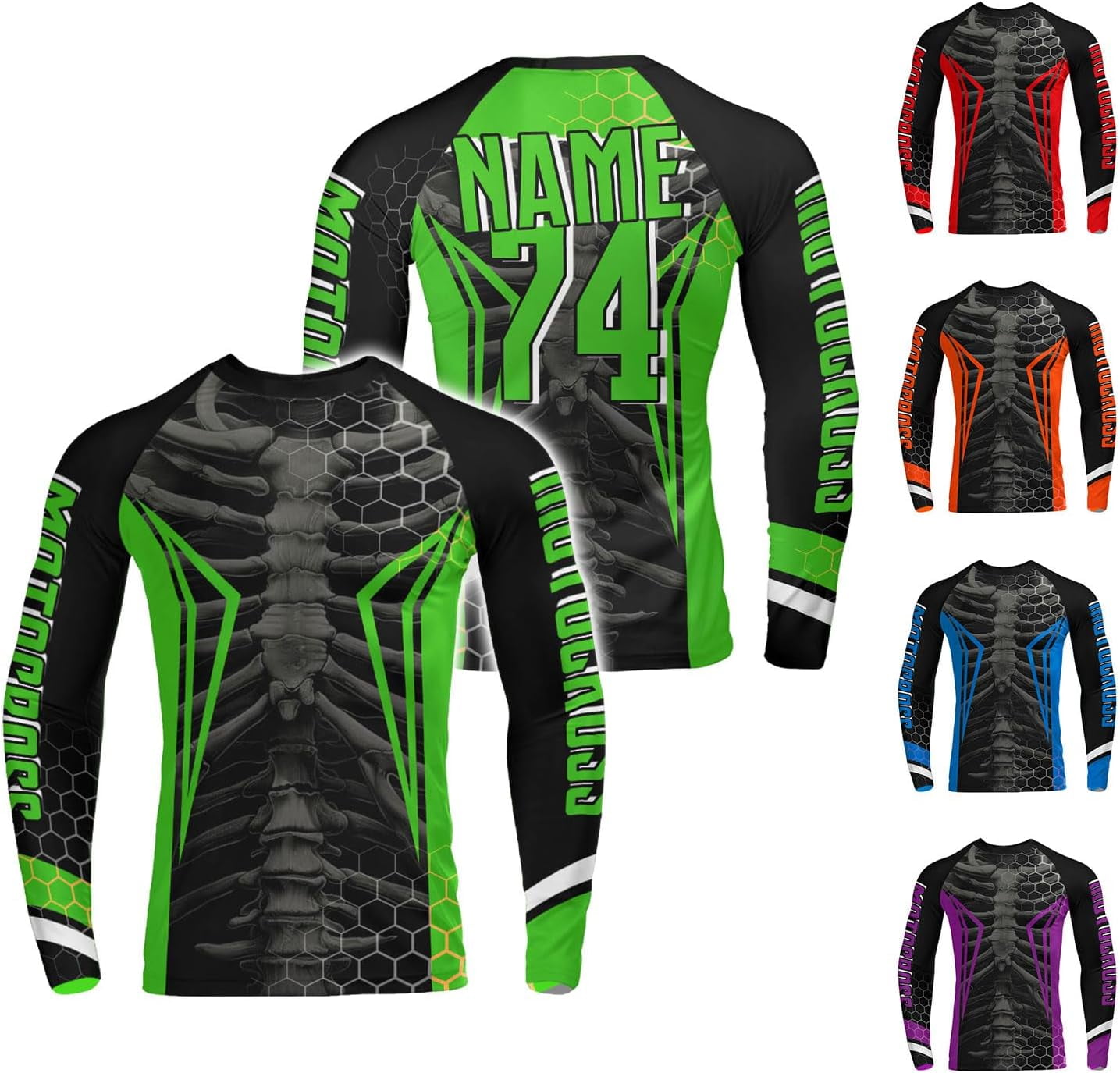Custom Motocross Racing Long Sleeve Rash Guard Shirt Dirtbike Shirt ...