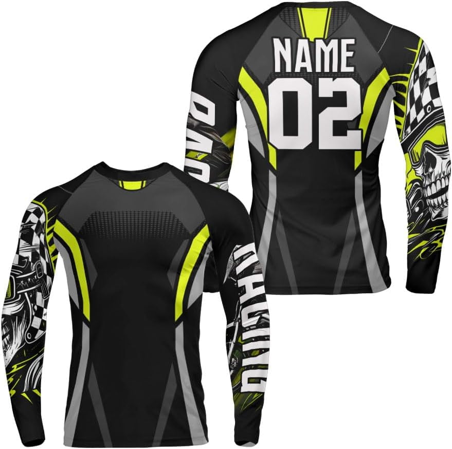Custom Motocross Racing Long Sleeve Rash Guard Shirt Dirtbike Shirt ...
