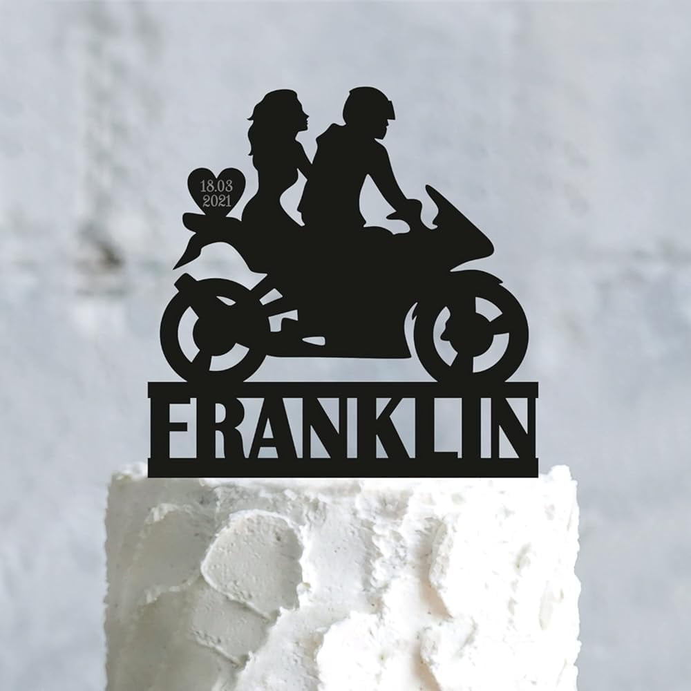 Custom Motocross Wedding Sportbike Couple Cake Topper, Street Racing ...