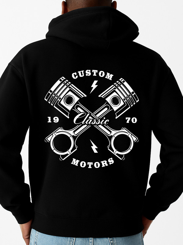 Custom Motors hoodies & sweatshirt for men funny hoodies black Casual ...