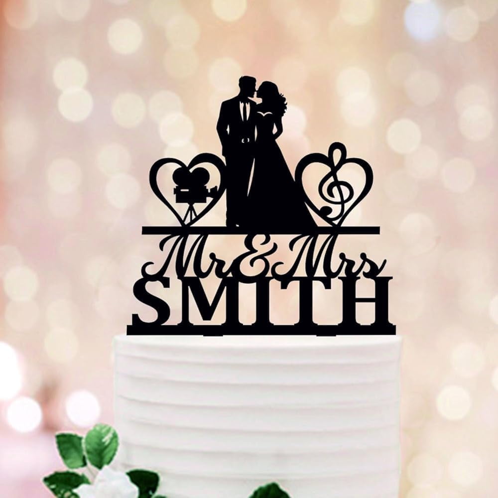 Custom Movie Wedding Cake Topper, Music Lover Wedding Cake Decoration ...