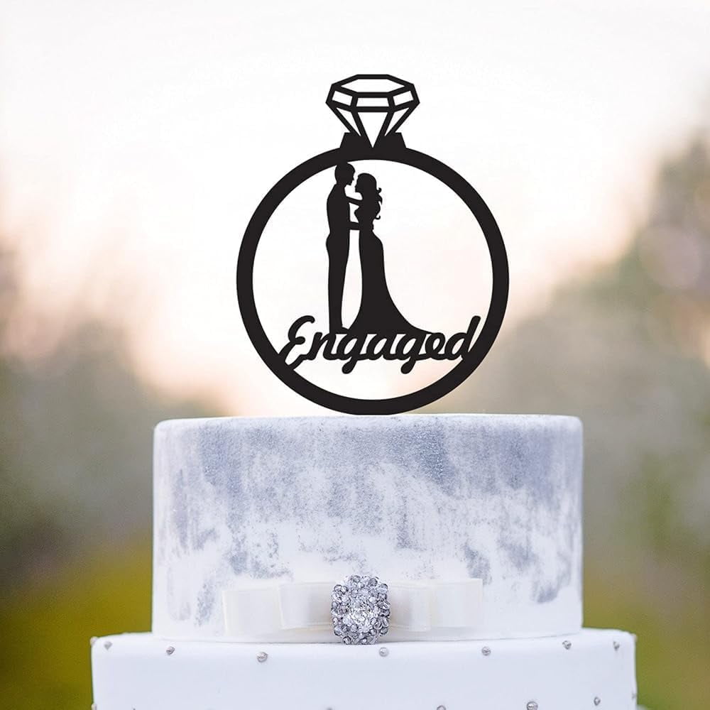 Custom Mr and Mrs Engagement Ring Cake Topper, Mr and Mrs Engagemen ...