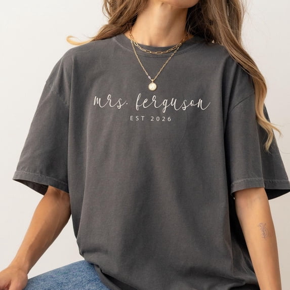 Custom Mrs TShirt Personalized Wedding Gift - Walmart.com