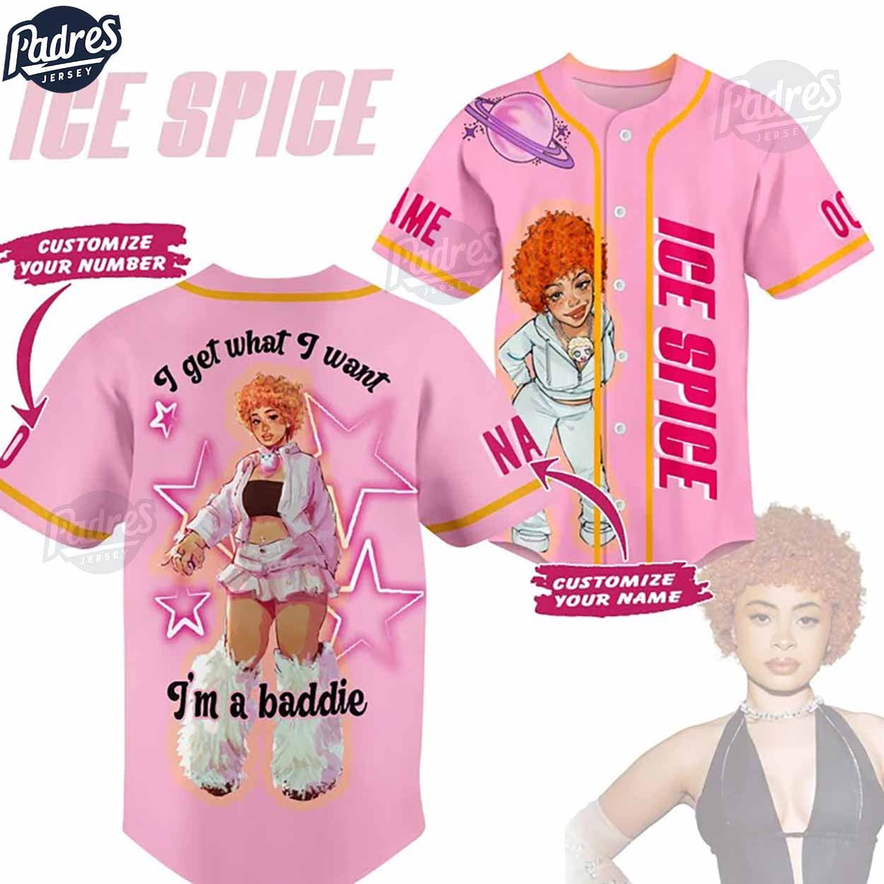 Custom Music Ice Spice Baseball Jersey - Walmart.com