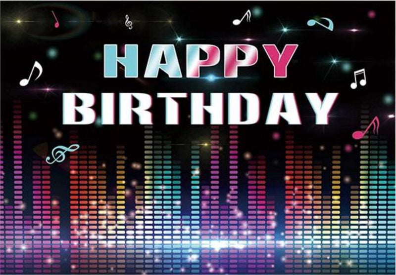 Custom Music Neon Background Photo Banner Birthday Decoration ...
