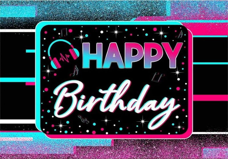 Custom Music Neon Background Photo Banner Birthday Decoration ...