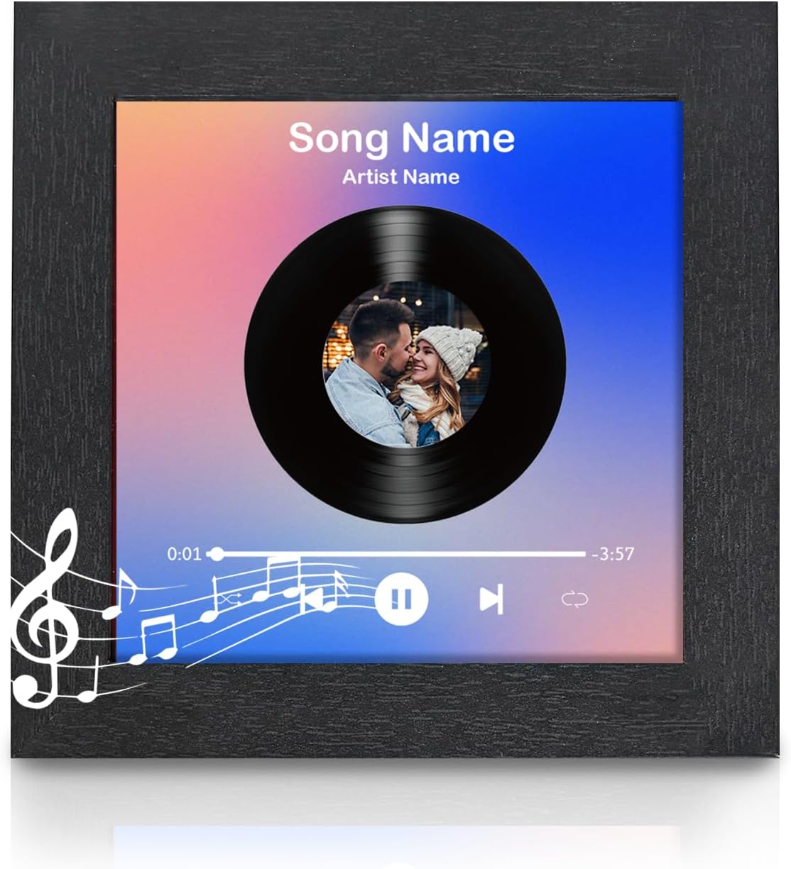 Custom Music & Photo Wooden Frame, Personalized Album Cover Frame ...