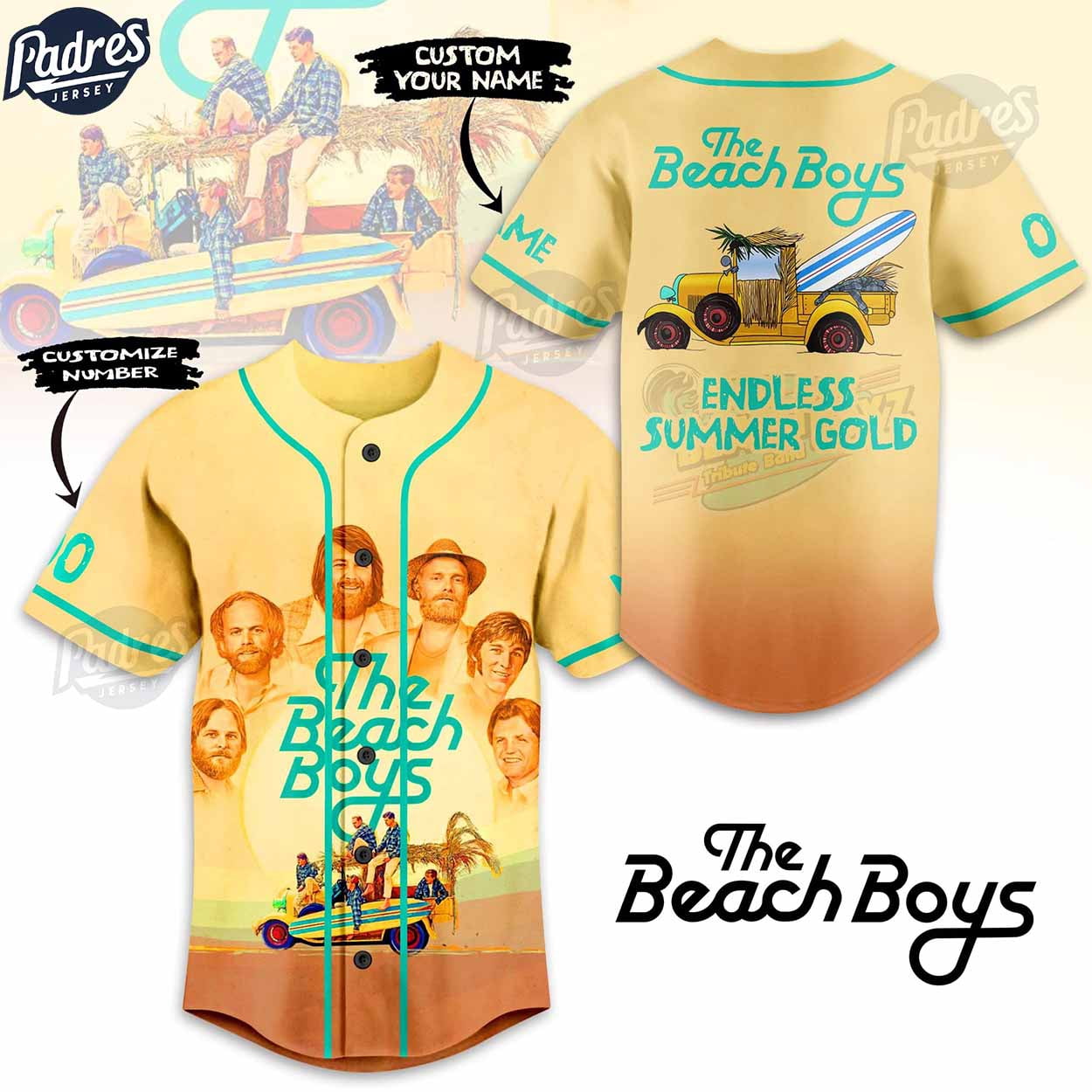 Custom Music The Beach Boys Baseball Jersey Style - Walmart.com