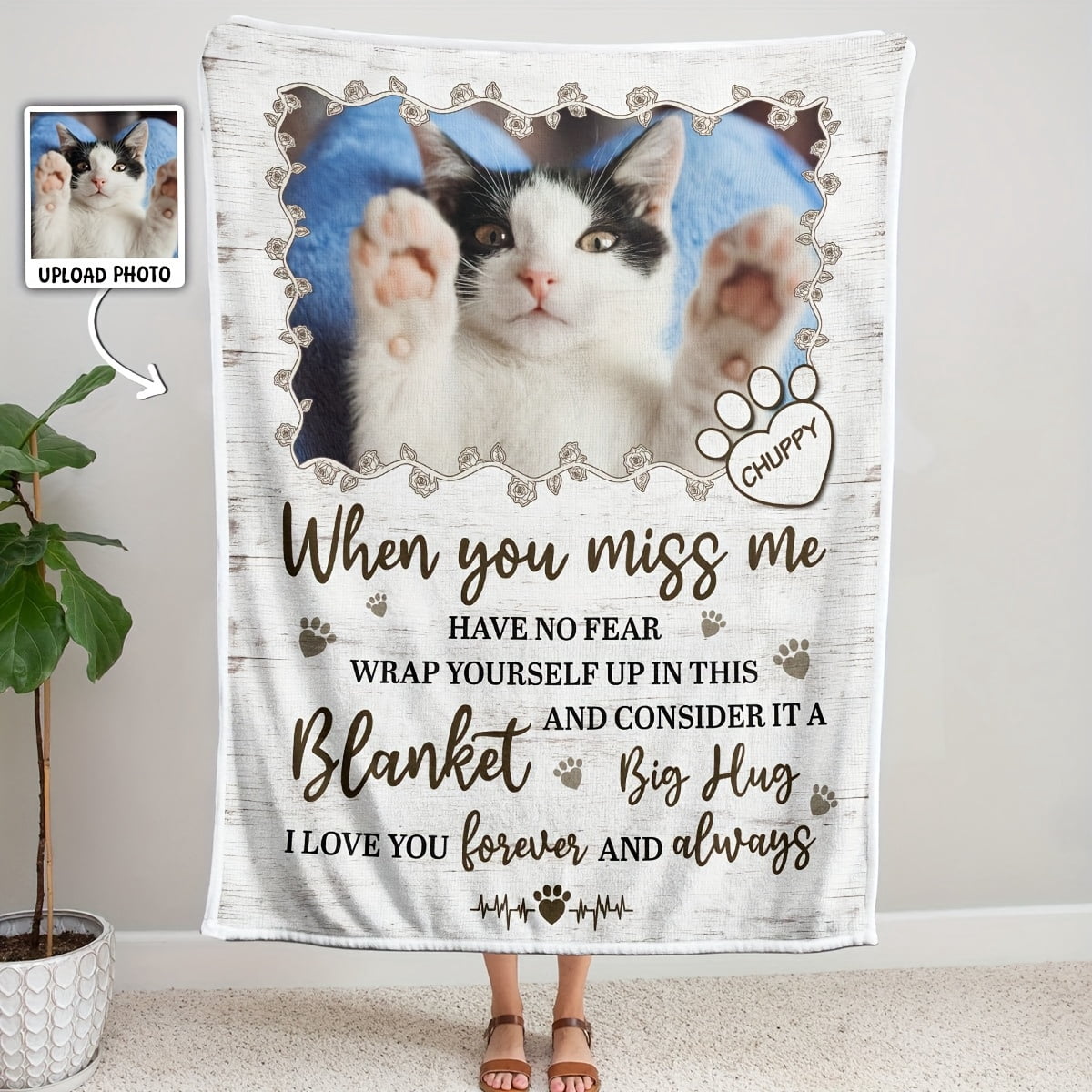 Custom "My Big Hug" Pet Remembrance Blanket | Cozy Flannel ...