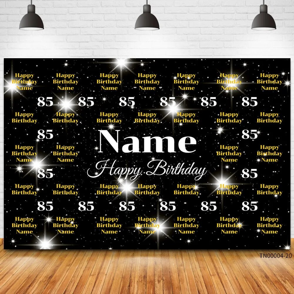 Custom Name Age Text Photo Glitter Birthday Party Banner Backgrounds ...