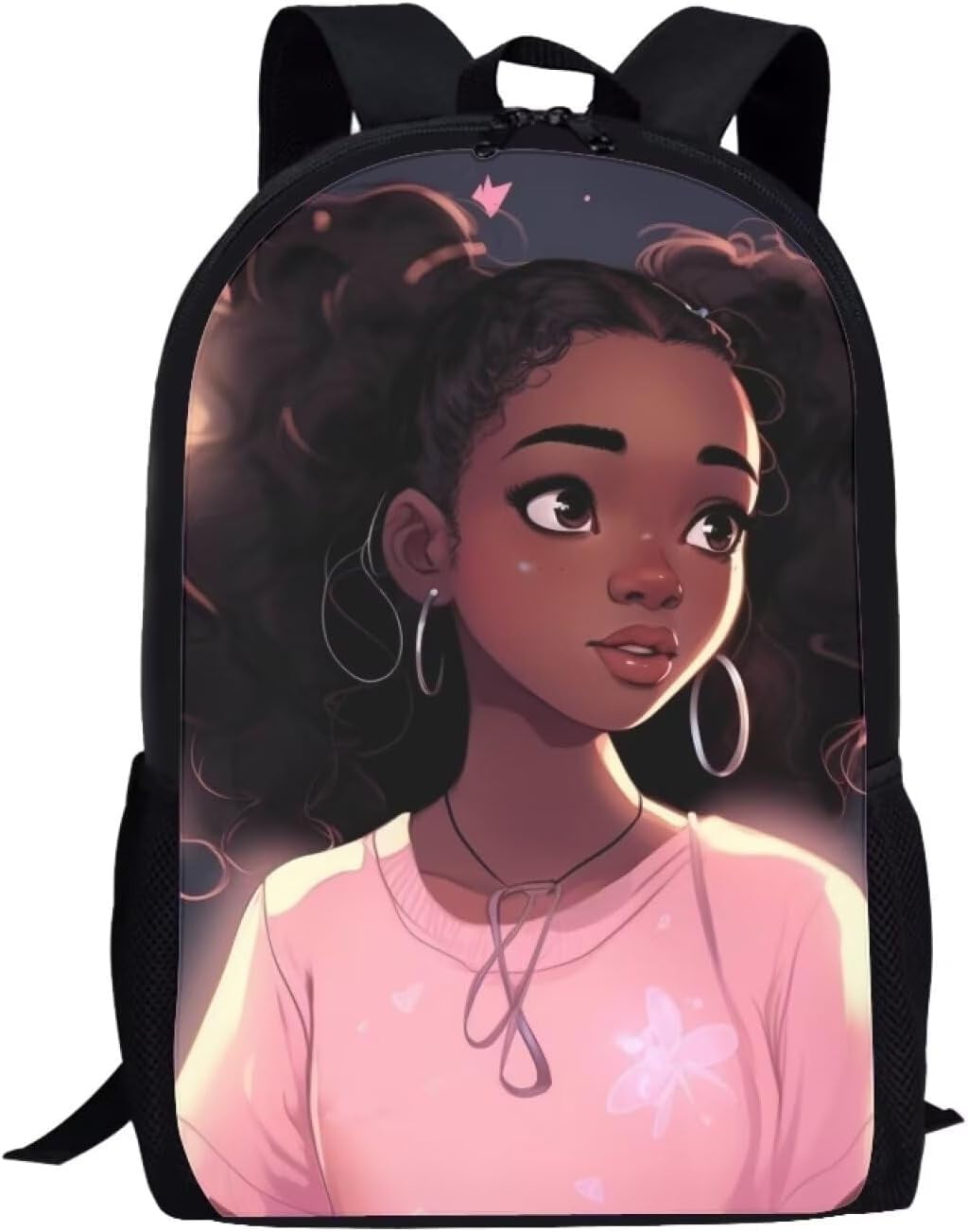 Custom Name American Black Backpack for Teens Bookbag Little Elementary ...