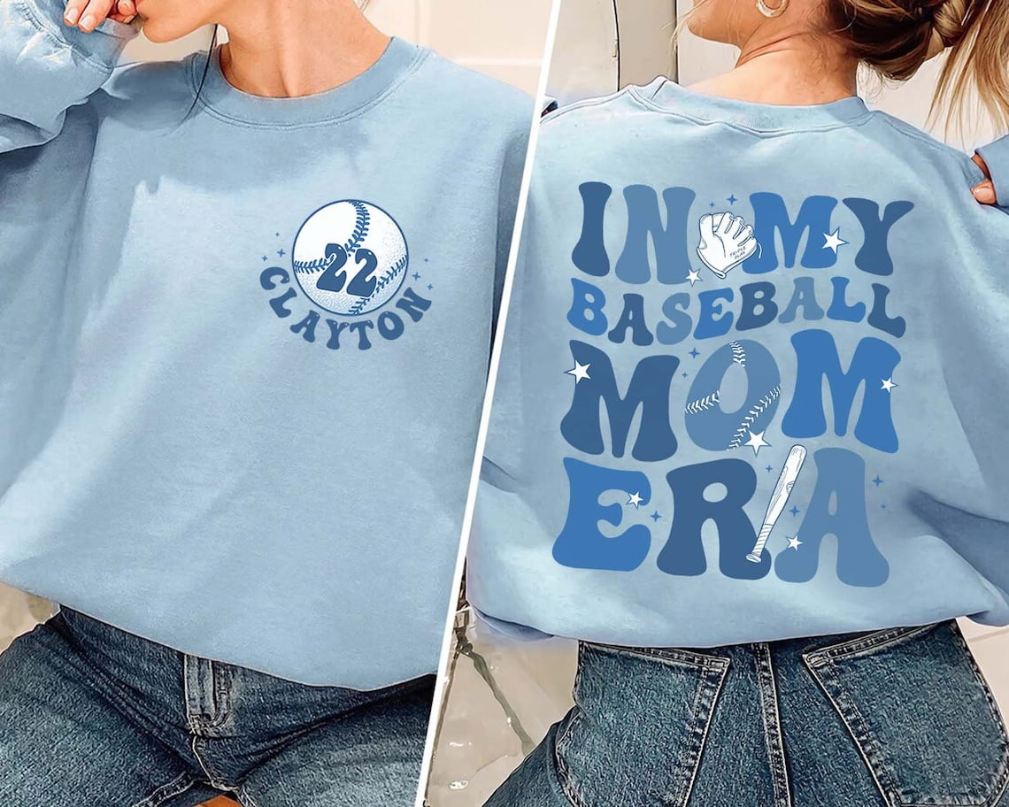 Custom Name And Number Baseball Mom Shirt, Baseball Mama Shirt ...