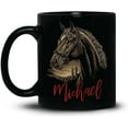 Custom Name Black Mug, Western Horse With Desert Landscape Design ...