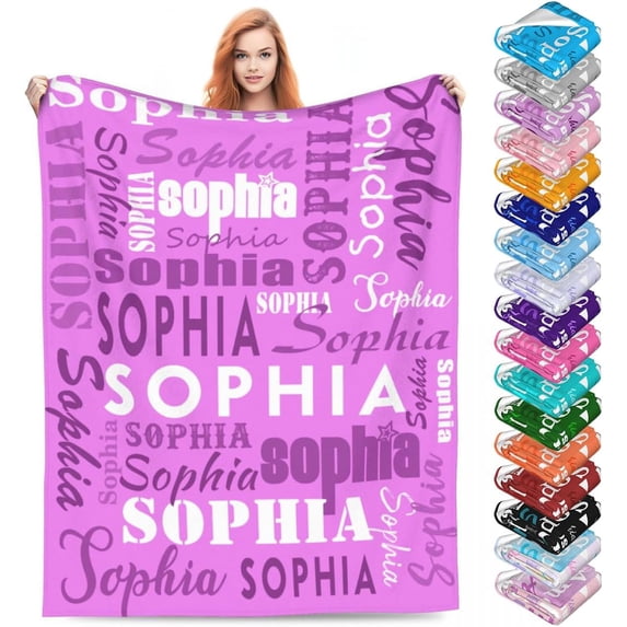 Custom Name Blankets and Throws Design Your Own Personalized Soft Warm ...