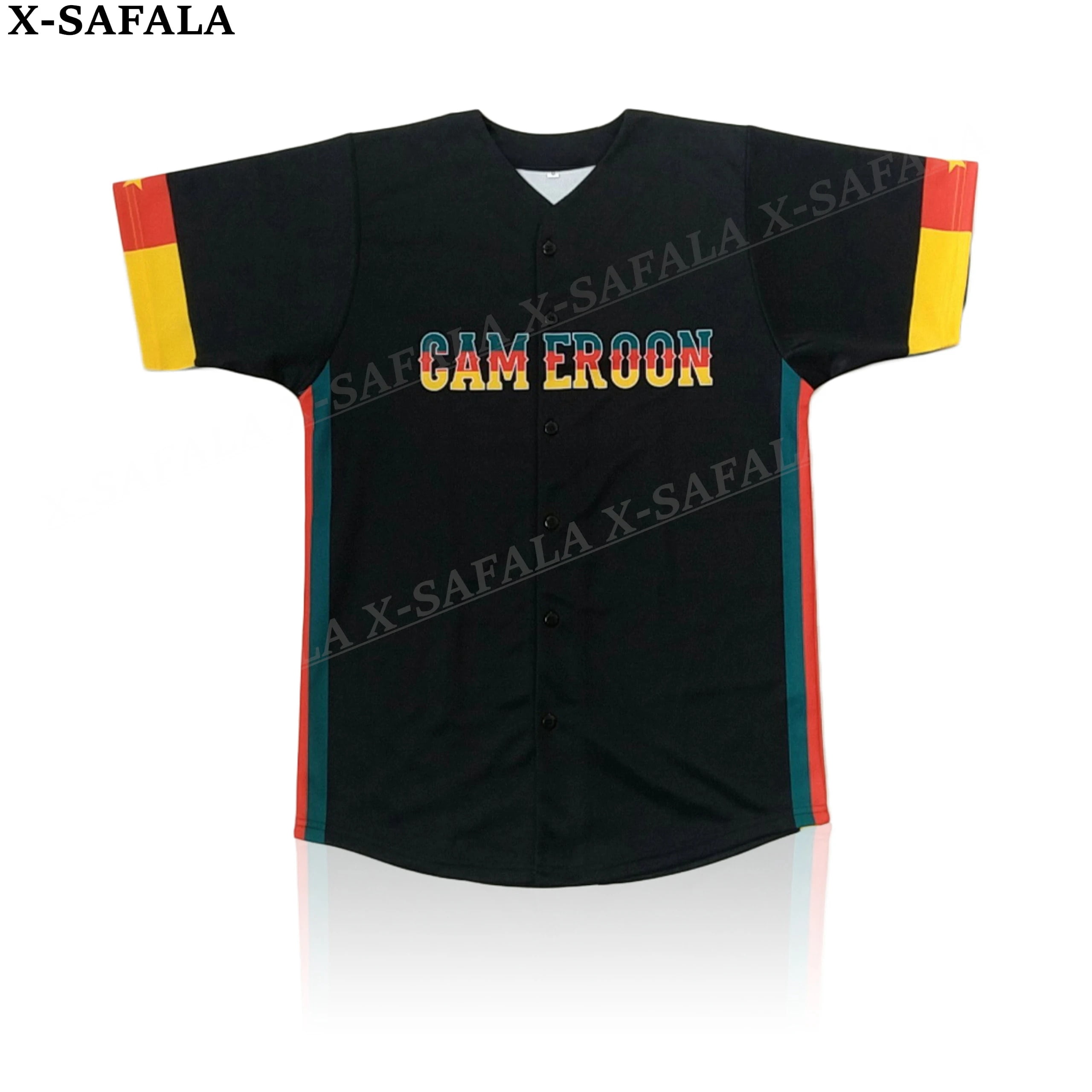 Custom Name CAMEROON Love Country Flag 3D Printed Baseball Jersey ...