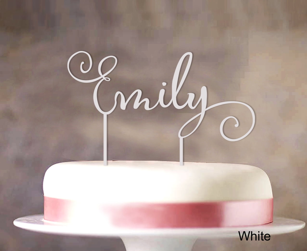 "Custom Name Cake Topper Personalized White Cake Topper Cake Decoration ...