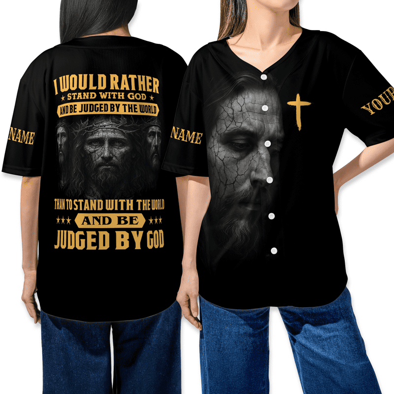 Custom Name Christian Baseball Jersey – 'Stand with God' Bold Faith ...