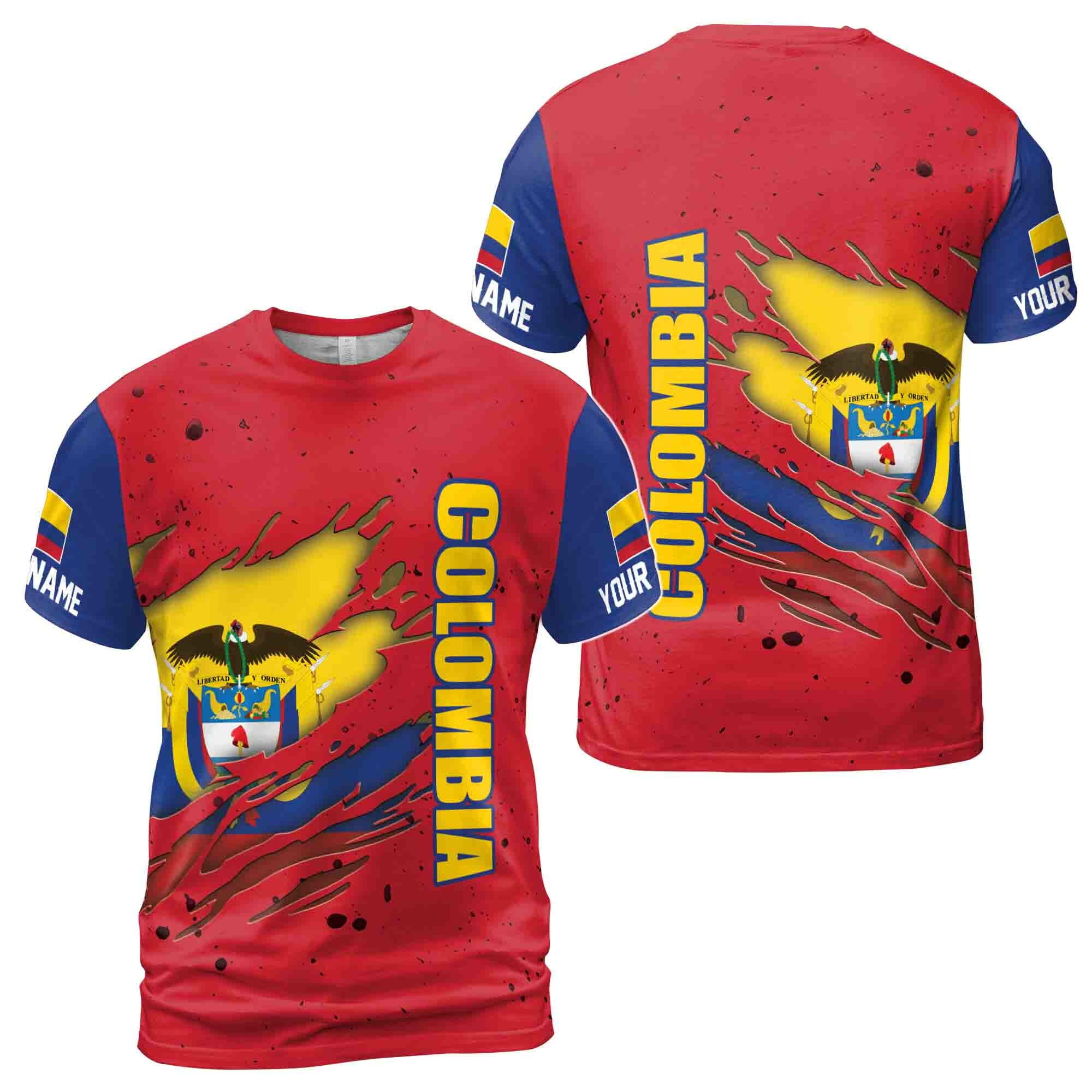 Custom Name Colombia Coat of Arms Men's T-shirt S-5XL - Walmart.com