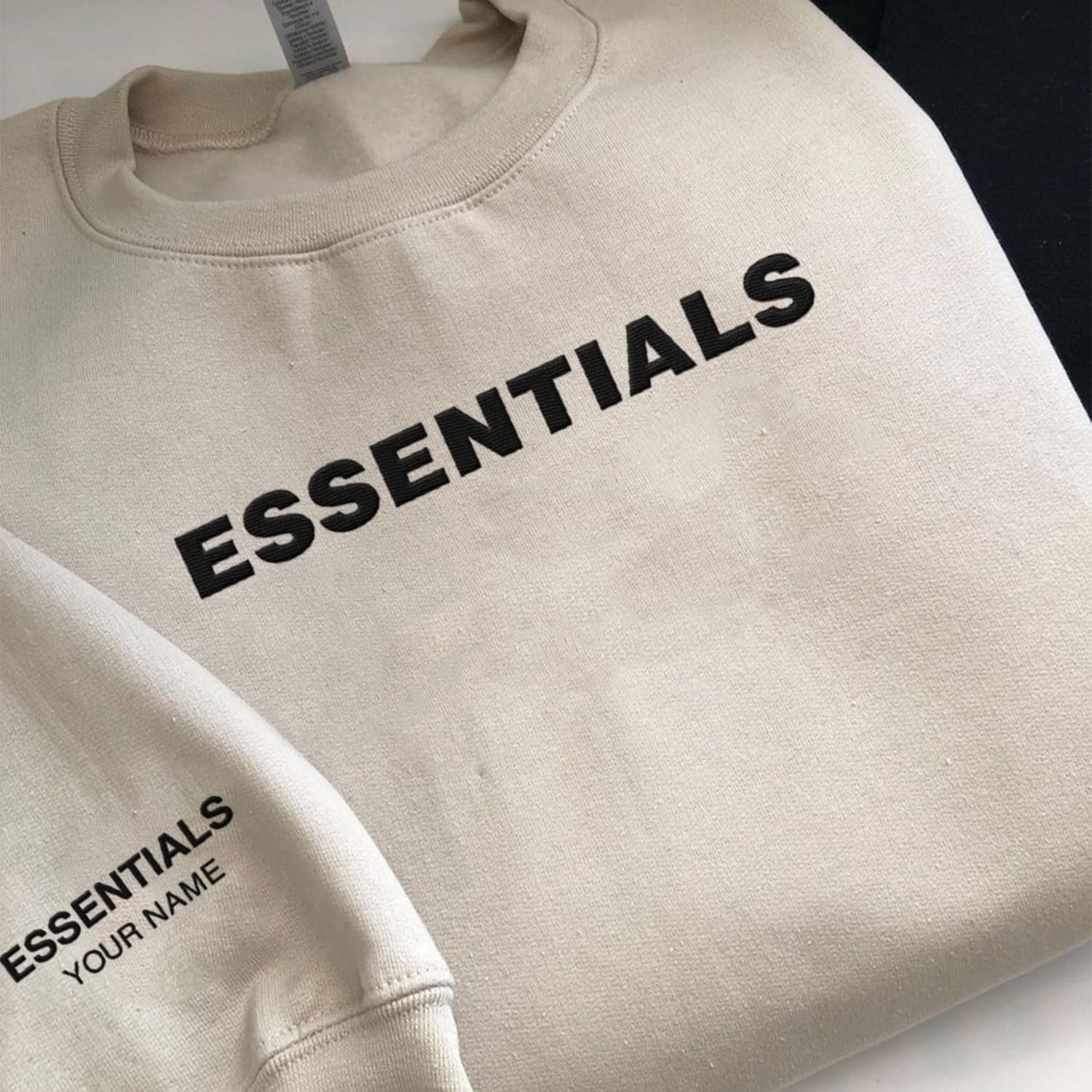Custom Name Essentials Embroidered Sweatshirt Hip Hop Graphic Hoodie ...
